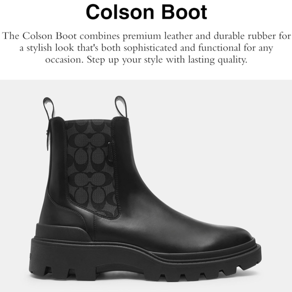 Coach | Shoes | Coach Colson Black Leather Boots | Poshmark